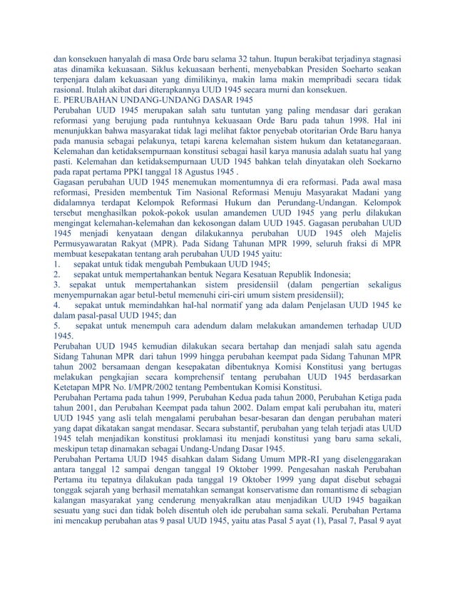Sejarah lahir dan perkembangan konstitusi di indonesia | DOCX