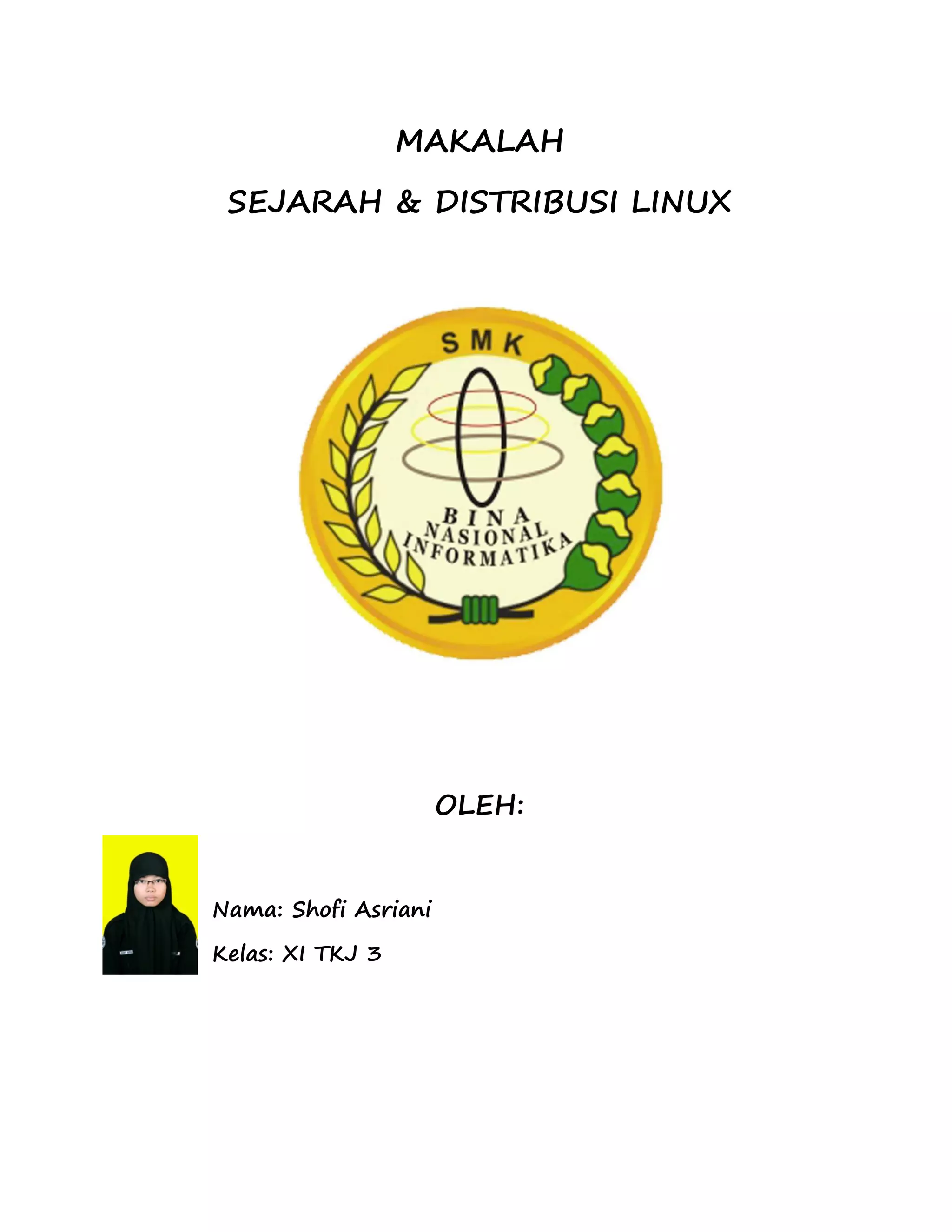 Sejarah linux & Distribusinya | PDF