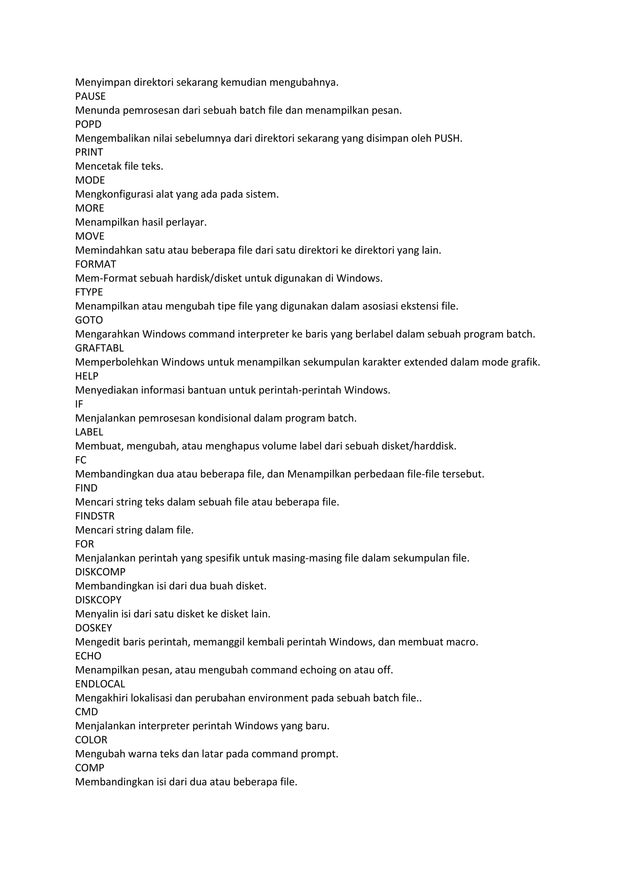 Sejarah linux dan perintah internal eksternal | DOCX