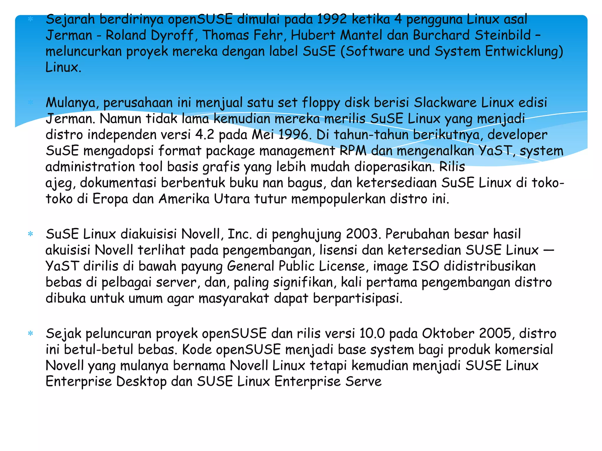 Sejarah linux suse | PPTX