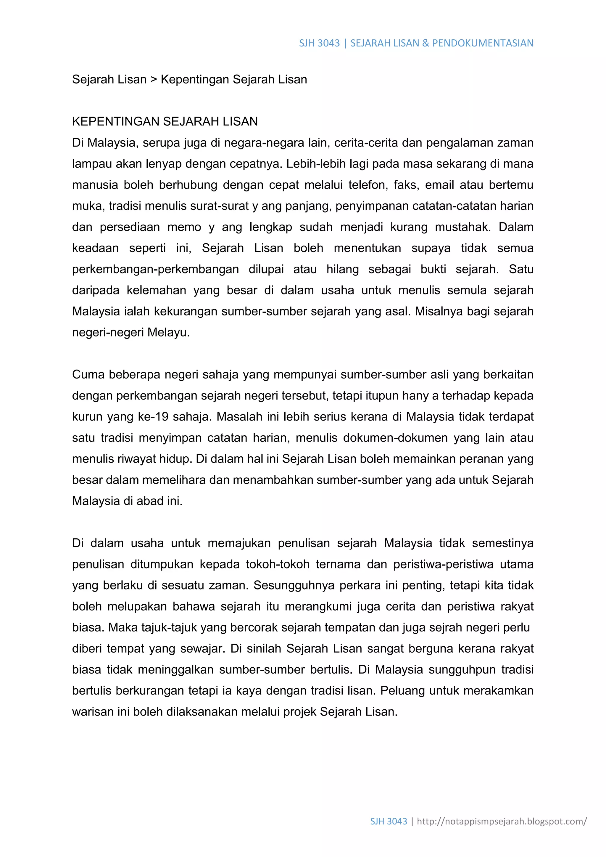 Sejarah lisan | PDF