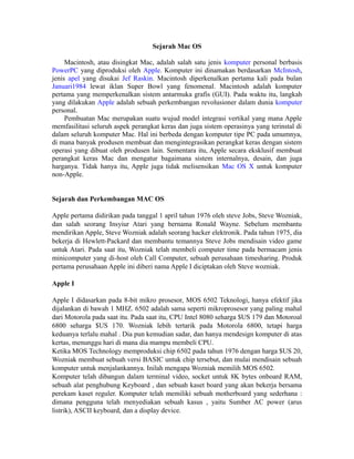 Sejarah Mac OS | DOC
