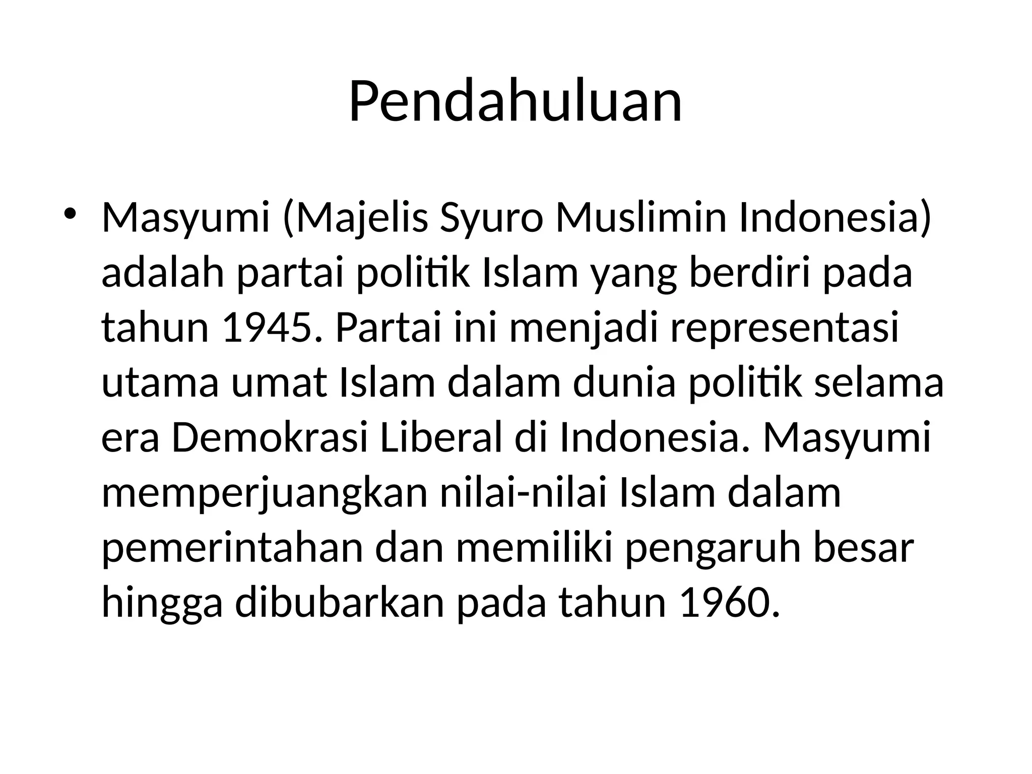 topik membahas Sejarah Masyumi di Indonesia .pptx