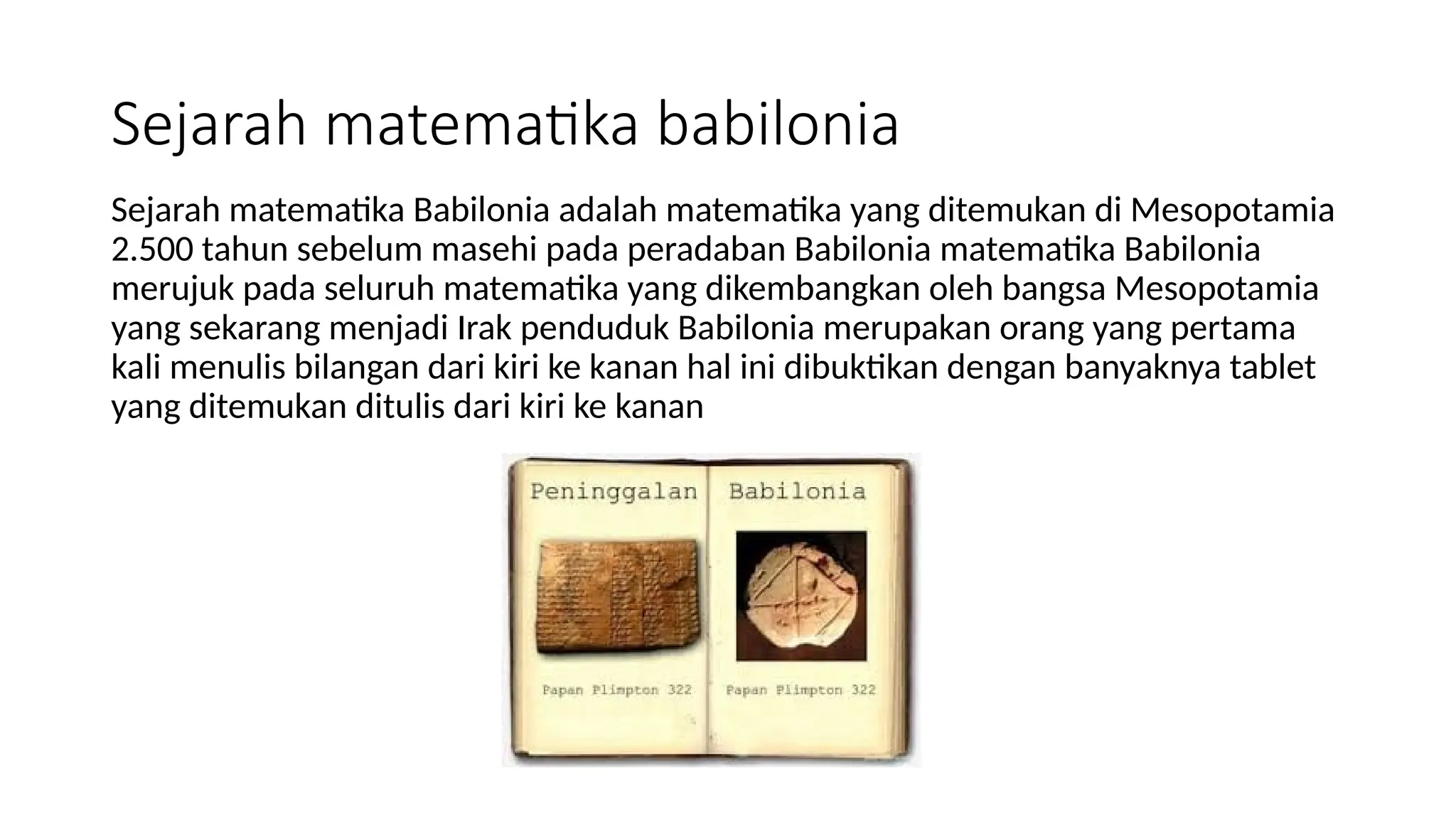 sejarah matematika babilonia (hostory of mathematics) | PPTX