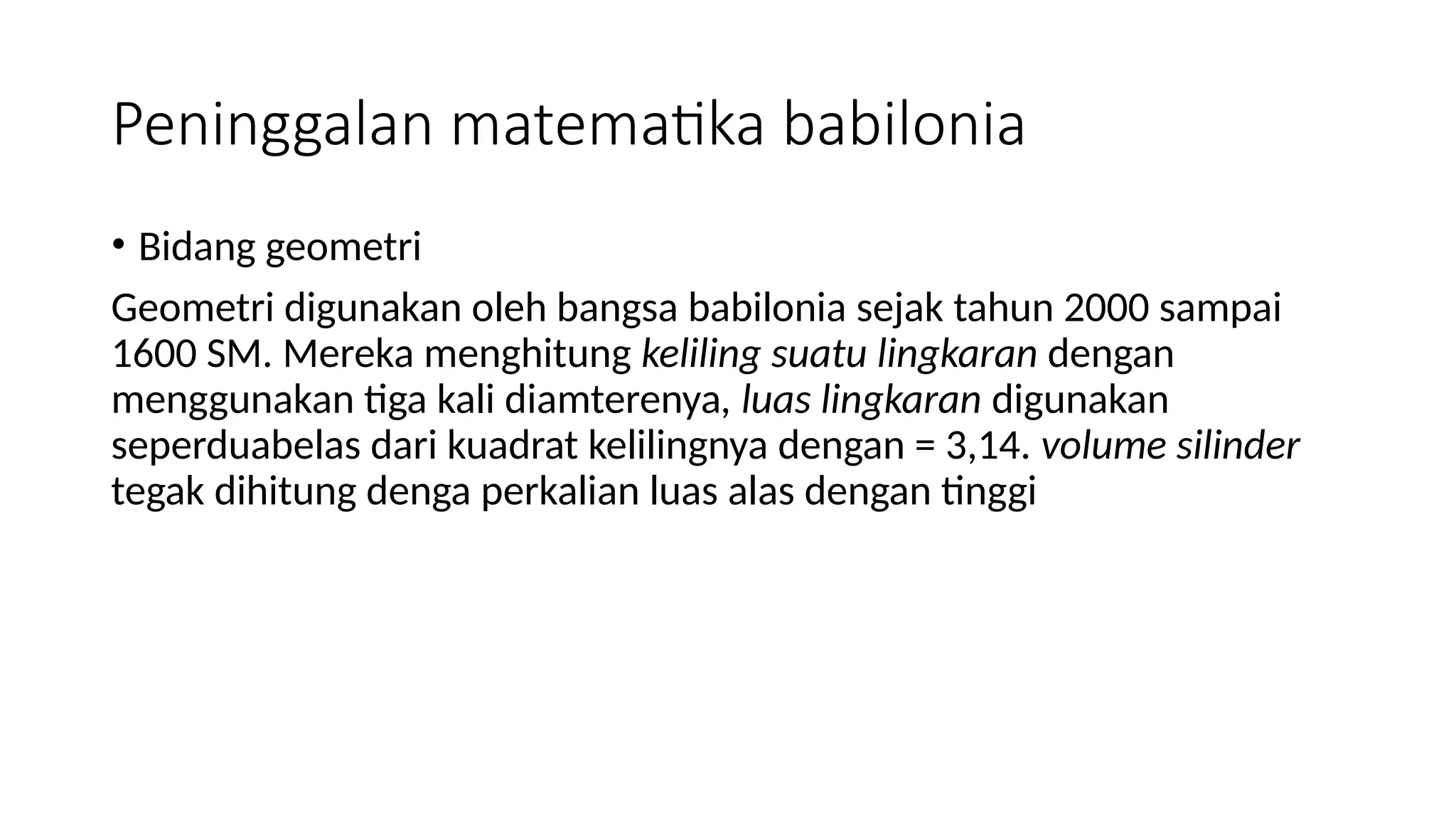 sejarah matematika babilonia (hostory of mathematics) | PPTX