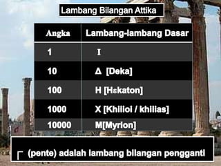 Sejarah matematika lambang bilangan (yunani kuno dan romawi) | PPTX