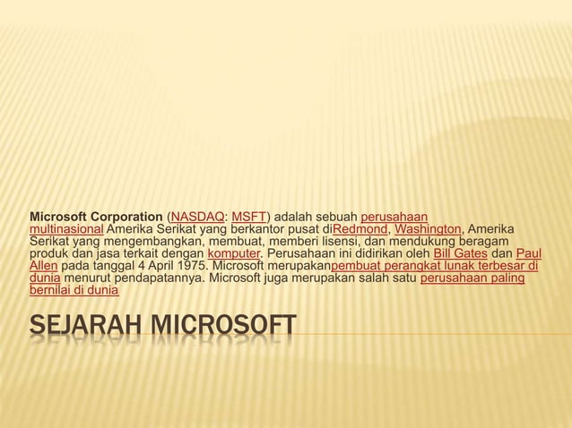 Sejarah microsoft | PPT