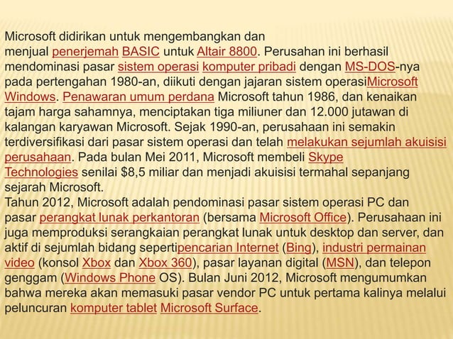 Sejarah microsoft | PPTX
