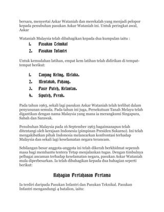 Sejarah pasukan askar wataniah malaysia | DOCX