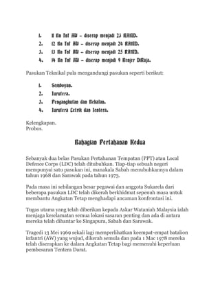 Sejarah pasukan askar wataniah malaysia | DOCX