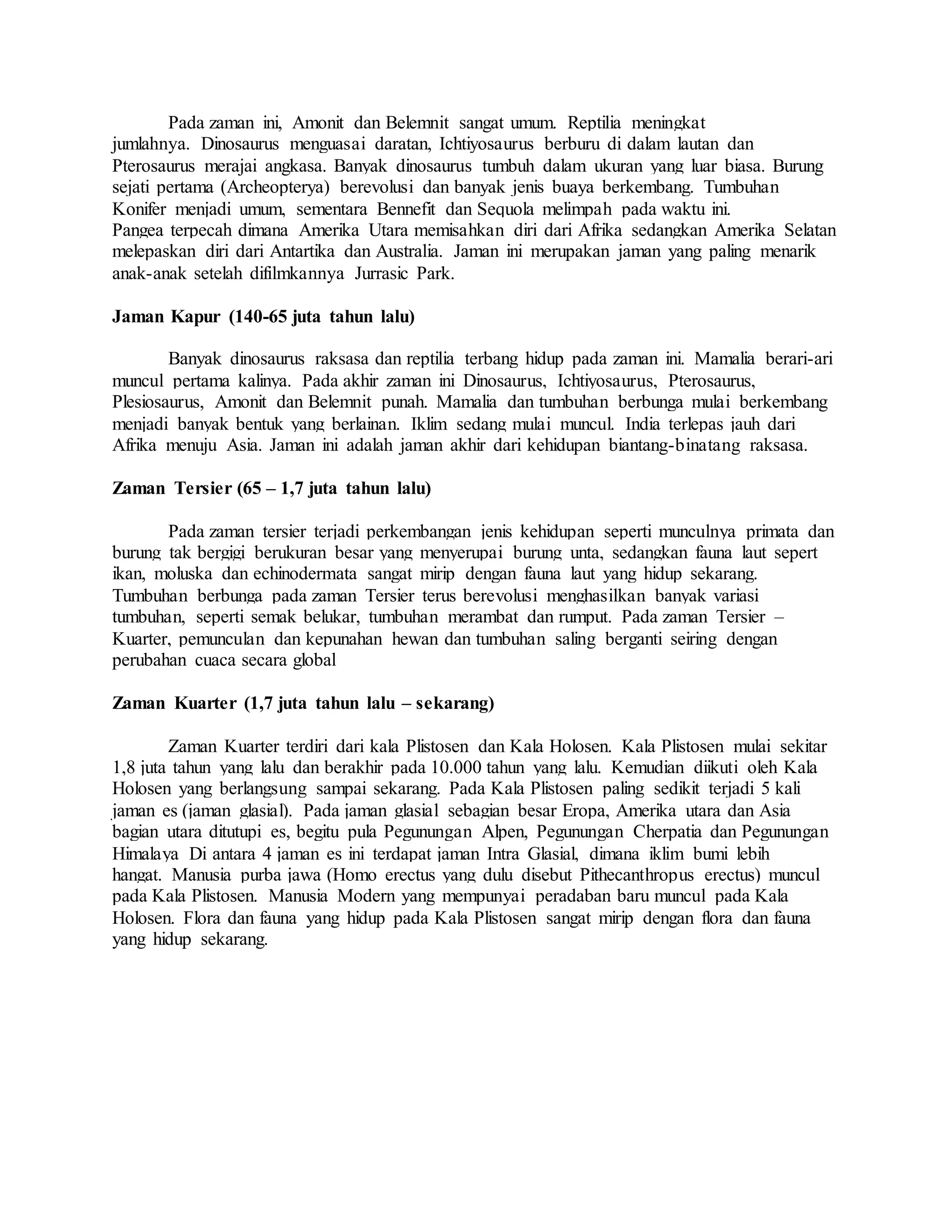 Sejarah pembentukan bumi | DOCX