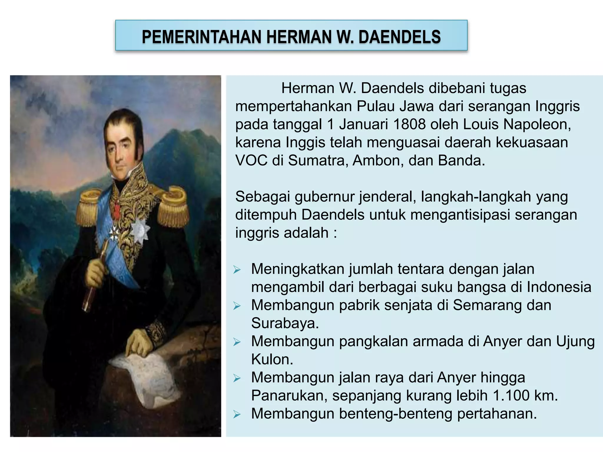 Sejarah pemerintahan hindia belanda setelah voc bubar | PPTX