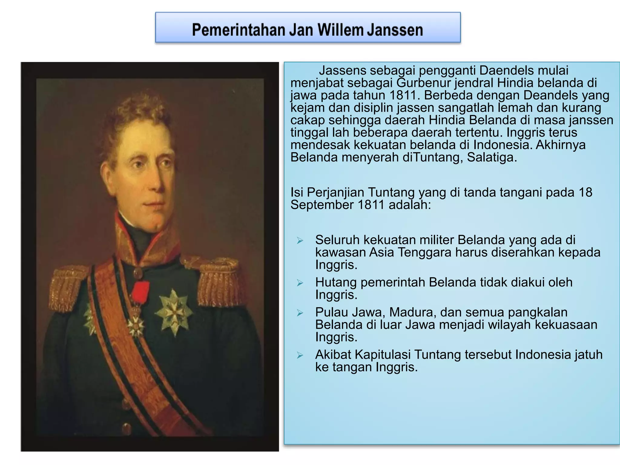 Sejarah pemerintahan hindia belanda setelah voc bubar | PPTX