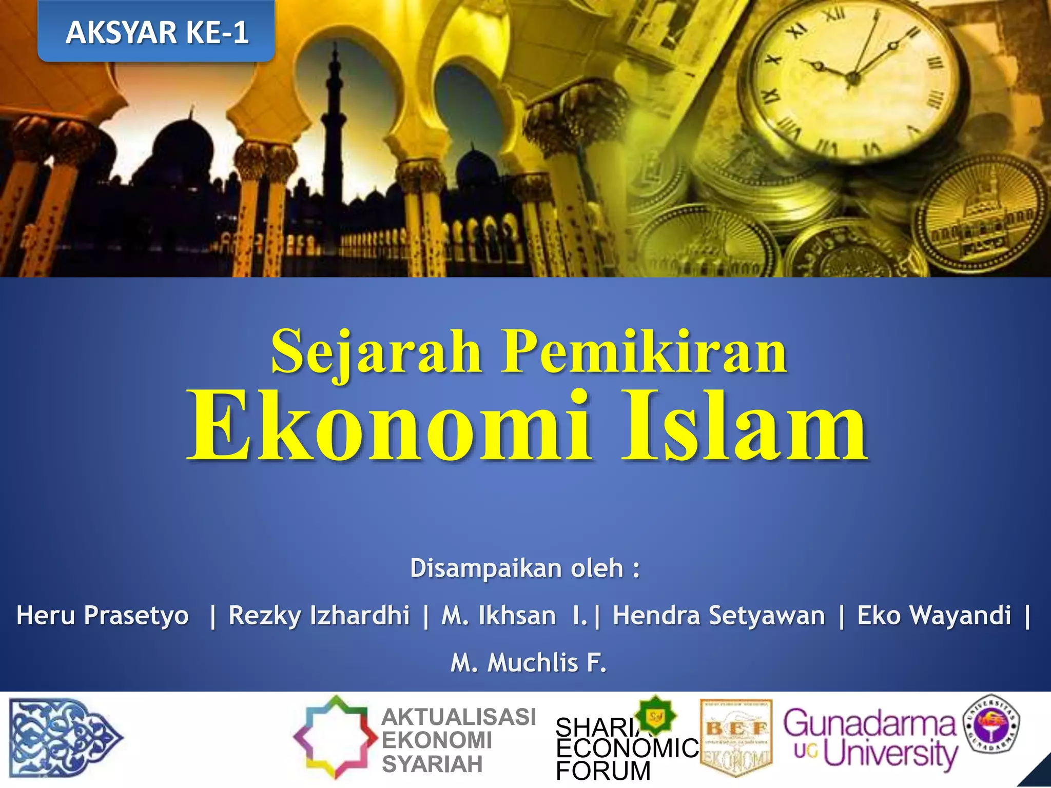 Sejarah pemikiran ekonomi syariah | PPTX