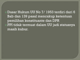 SEJARAH PEMILU DI INDONESIA ORDE LAMA SAMPAI DENGAN REFORMASI | PDF