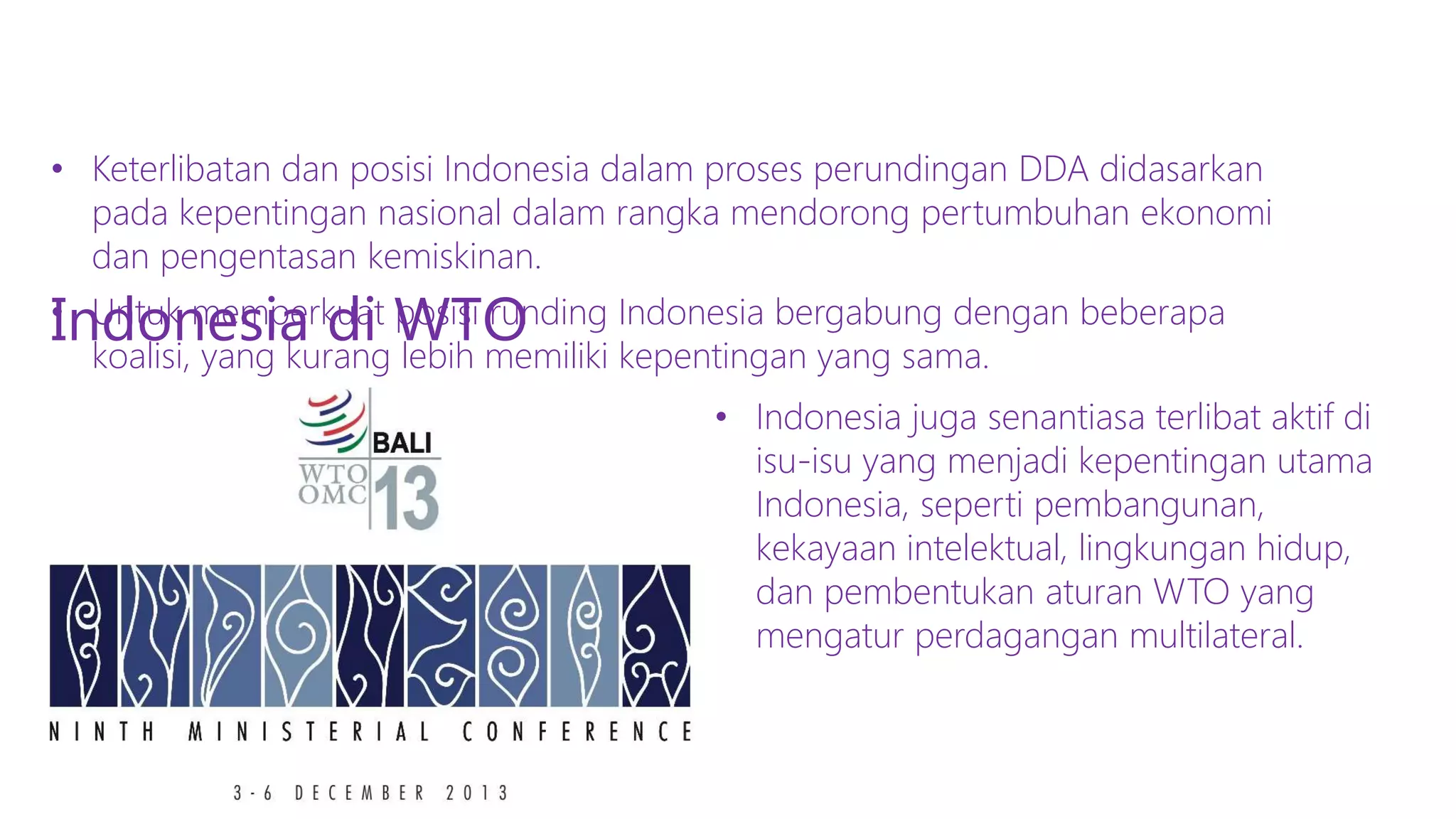 Sejarah peminatan - world trade organization (wto) | PPT