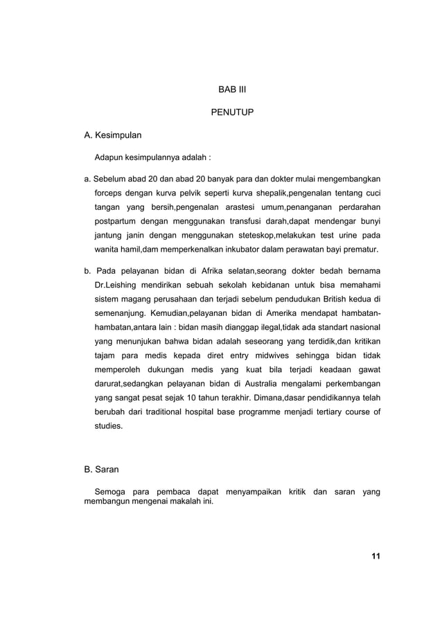 Sejarah pendidikan kebidanan dan profesi bidan di luar negeri | DOCX