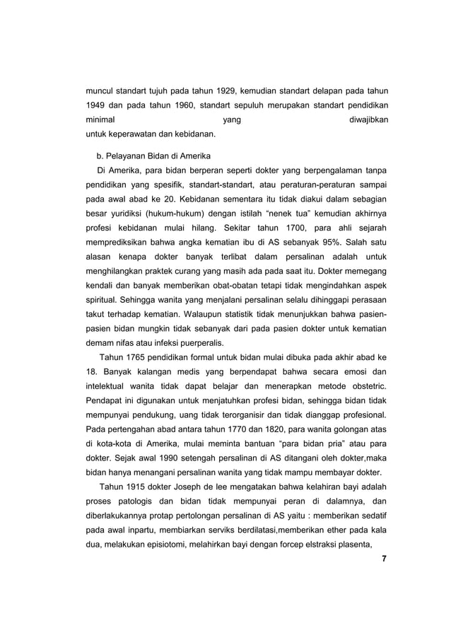 Sejarah pendidikan kebidanan dan profesi bidan di luar negeri | DOCX