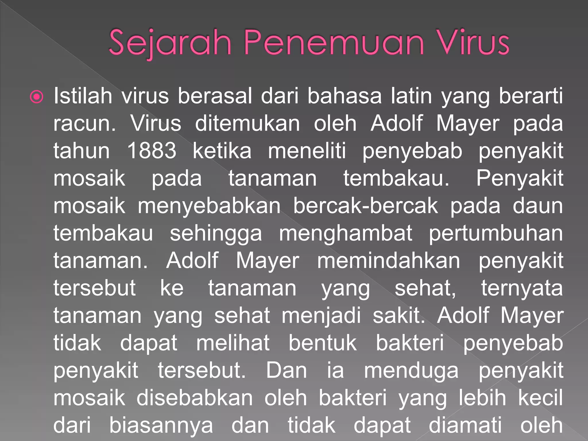 Sejarah penemuan virus | PPTX