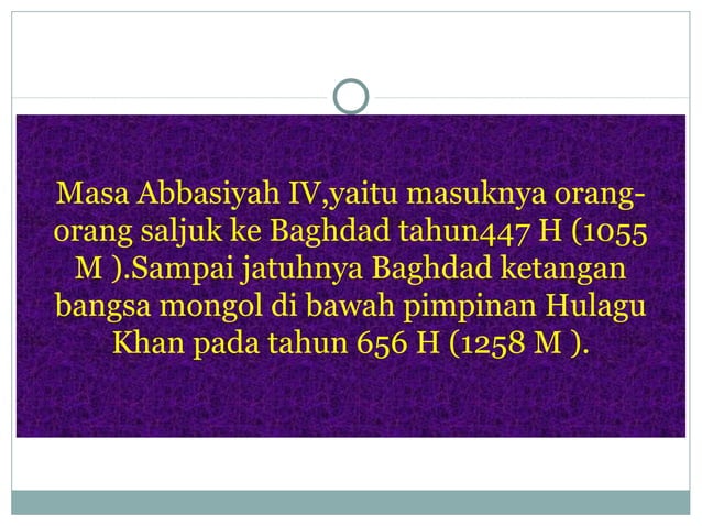 Sejarah peradaban islam Masa Bani Abbasiyah | PPT