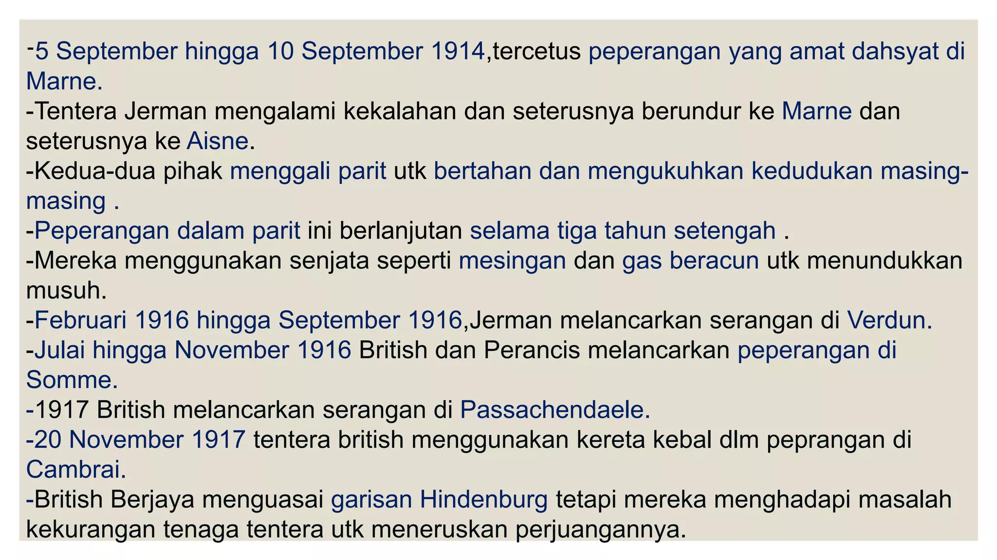 STPM SEM 1 SEJARAH TEMA 4 PERANG DUNIA PERTAMA(1914-1918) | PPTX