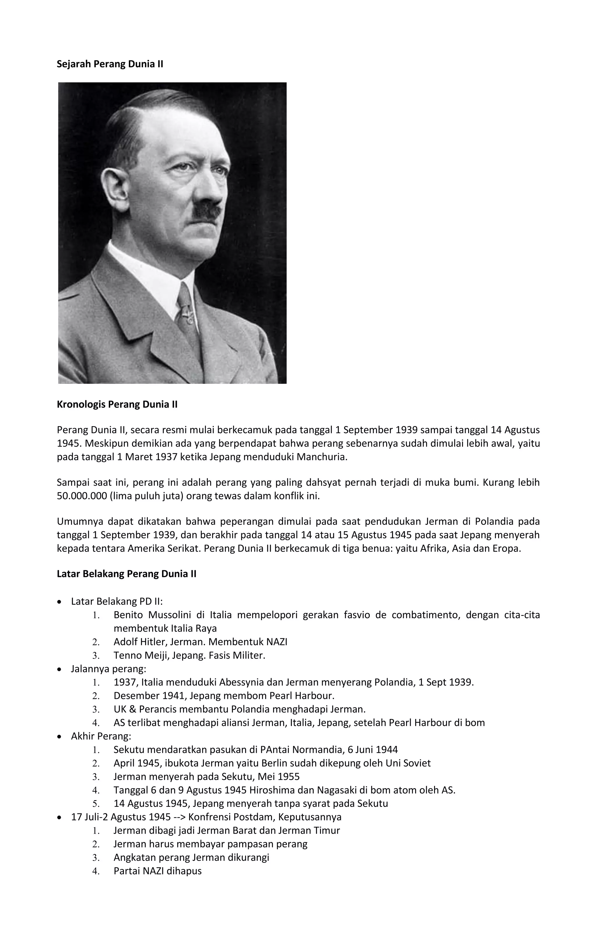 Sejarah perang dunia ii | DOCX