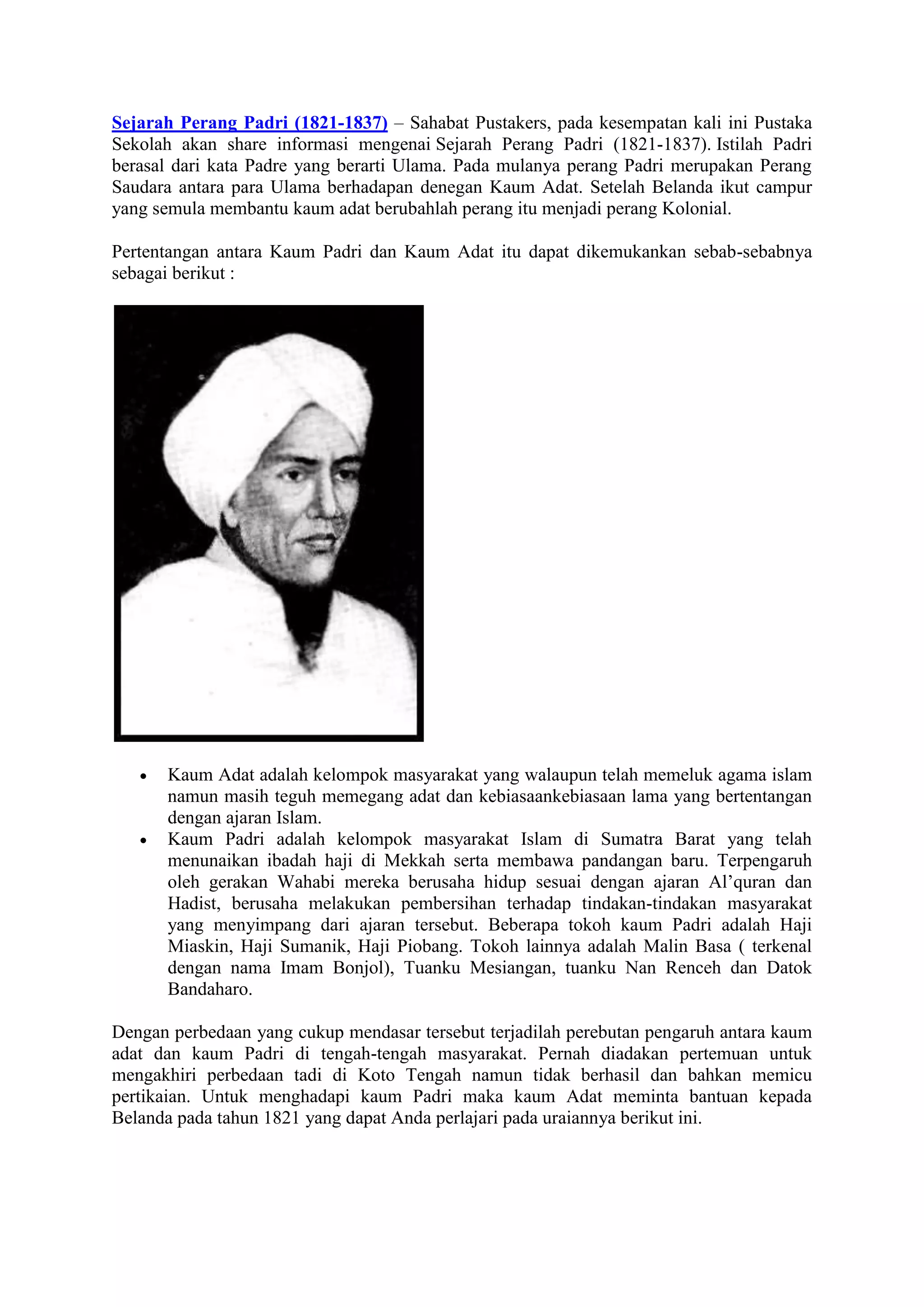 Sejarah perang padri | DOCX