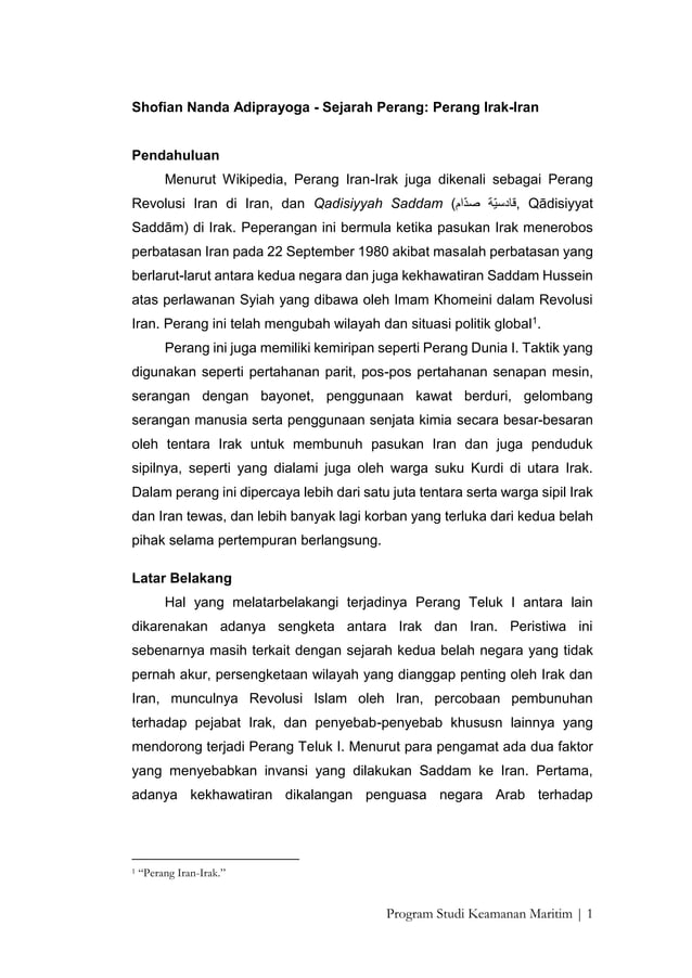 Sejarah perang perang irak iran | PDF