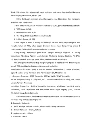 Sejarah periklanan di dunia | DOCX