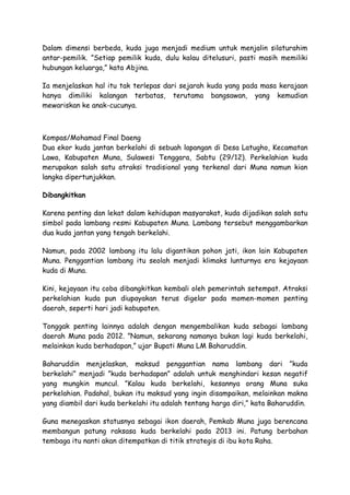 Sejarah perkelahian kuda | DOCX