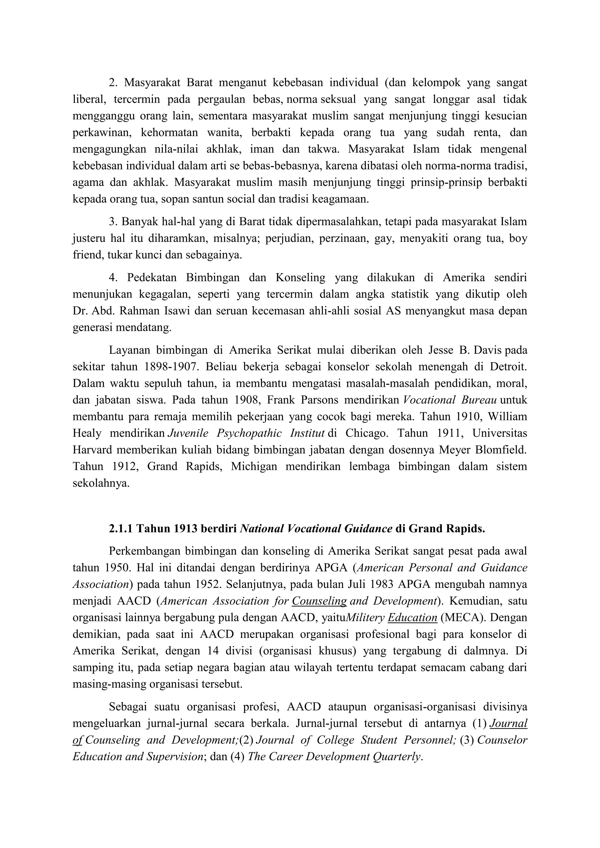 Sejarah perkembangan bimbingan dan konseling di indonesia dan di ...