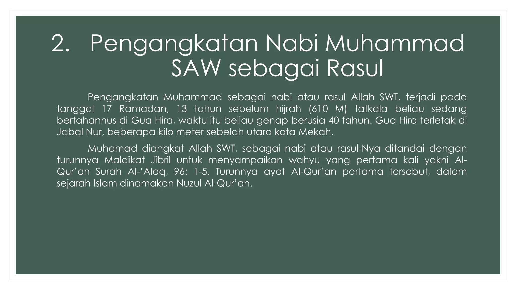 Sejarah perkembangan dakwah rasulullah saw | PPTX