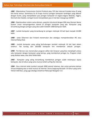 Sejarah perkembangan internet | DOC