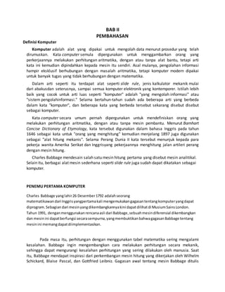 Sejarah perkembangan komputer | DOCX