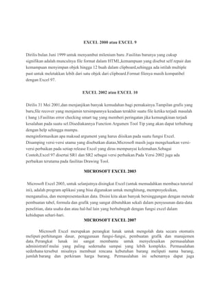 Sejarah perkembangan microsoft excel | PDF