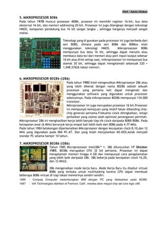 Sejarah perkembangan mikroprosesor | PDF