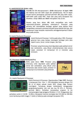 Sejarah perkembangan mikroprosesor | PDF