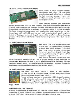 Sejarah perkembangan mikroprosesor | PDF