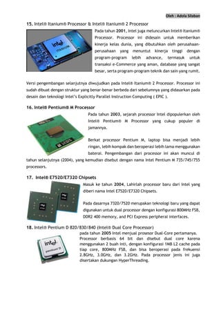 Sejarah perkembangan mikroprosesor | PDF