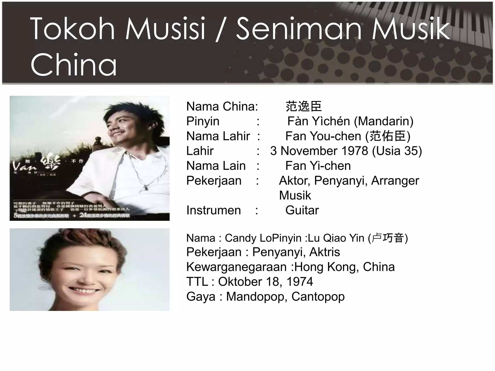 Sejarah & perkembangan musik di China | PPTX