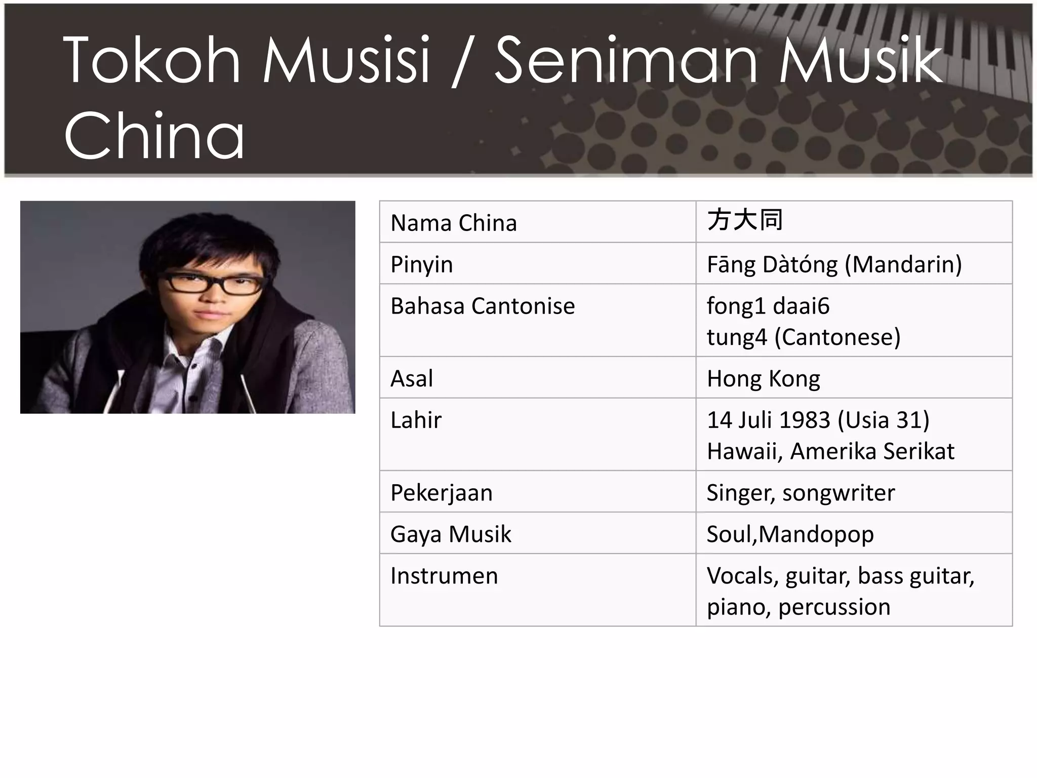 Sejarah & perkembangan musik di China | PPTX