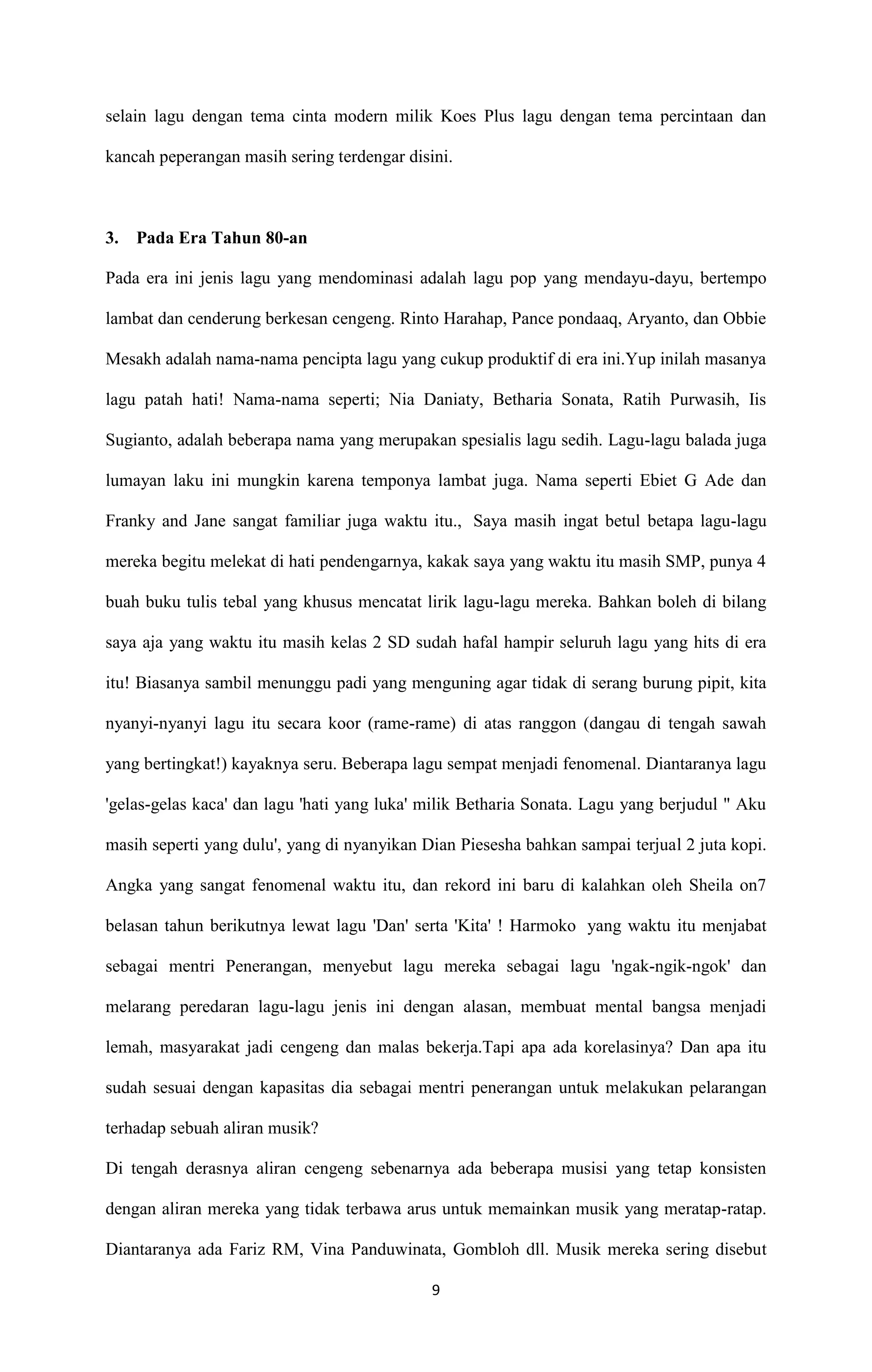Sejarah perkembangan musik di indonesia | DOCX