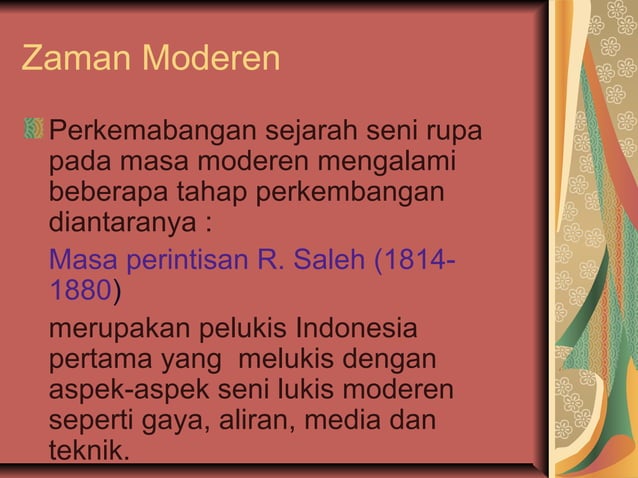 Sejarah perkembangan seni rupa indonesia kls 8 | PPT