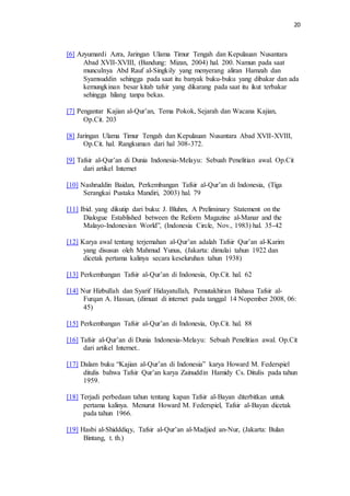 Sejarah perkembangan tafsir di indonesia | DOCX