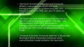 Sejarah perkembangan teknologi informasi (komputer) | PPTX