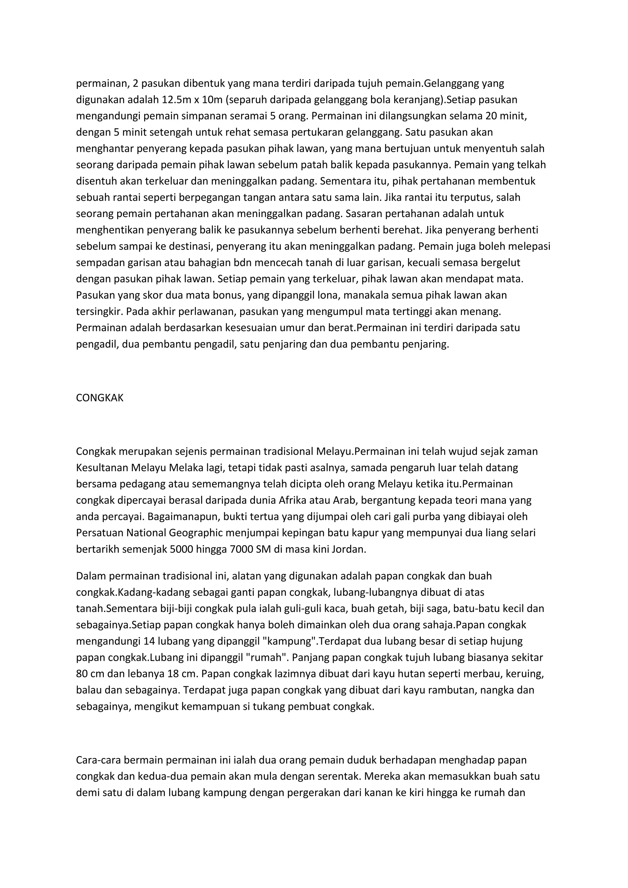 Sejarah permainan tradisional | DOCX