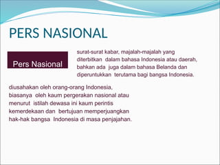 Sejarah Per di Indonesia sejak masa Kolonial sampai kontemporer | PPTX