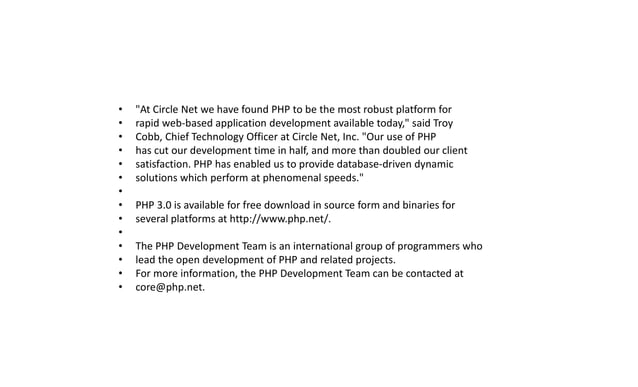 Sejarah PHP dan perkembanganya dalam pemrograman WEB | PDF