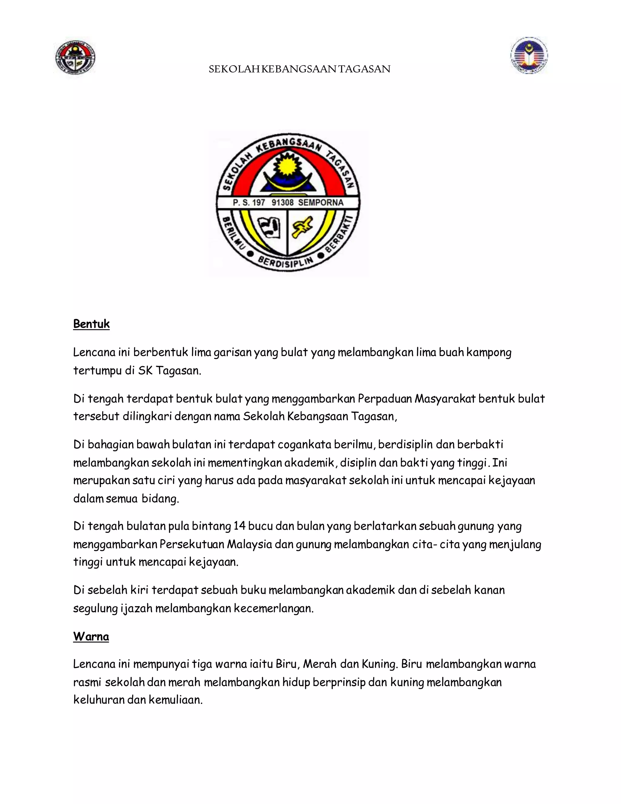 Sejarah profil untuk pendaftaran sk tagasan 2012 | DOCX