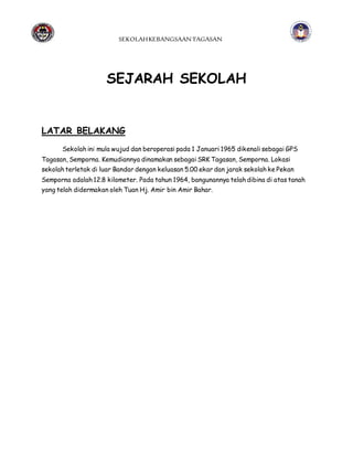 Sejarah profil untuk pendaftaran sk tagasan 2012 | DOCX